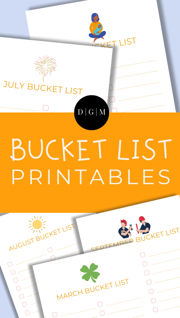 Monthly Bucket List Printables – The {DGM} Printable Shop